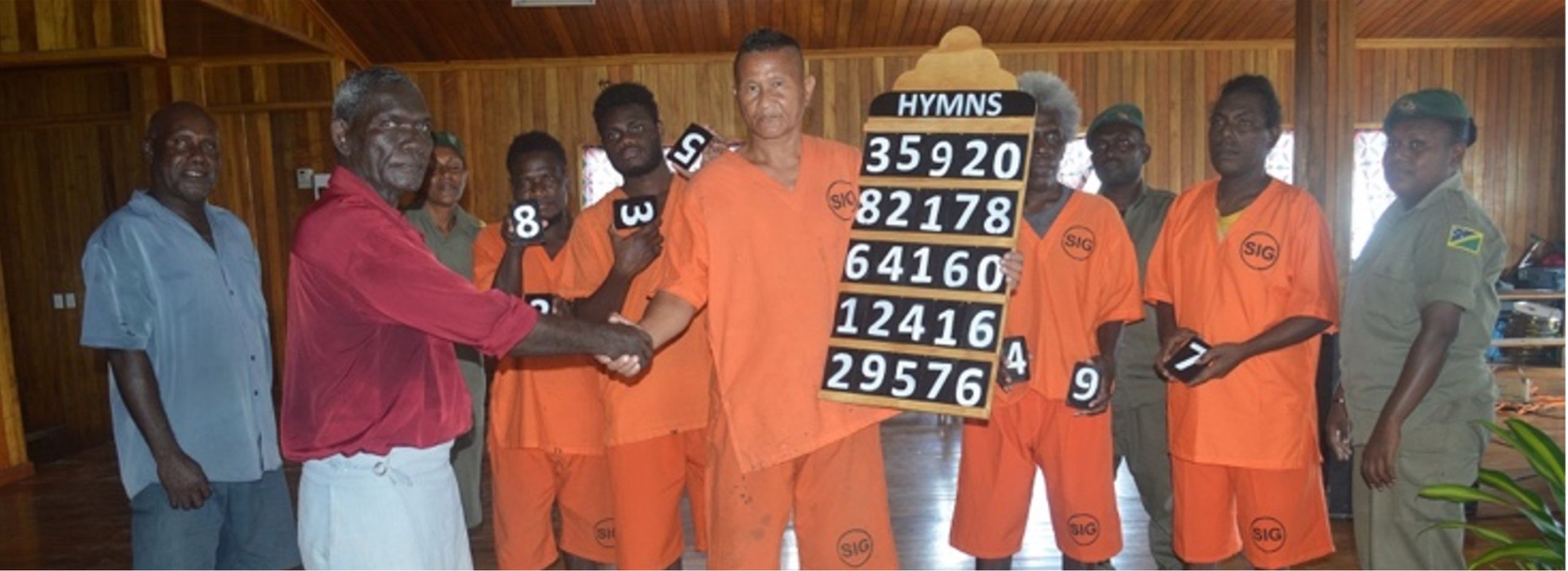 Gizo inmates donate self-crafted hymnal board to Church – Solomon Star News
