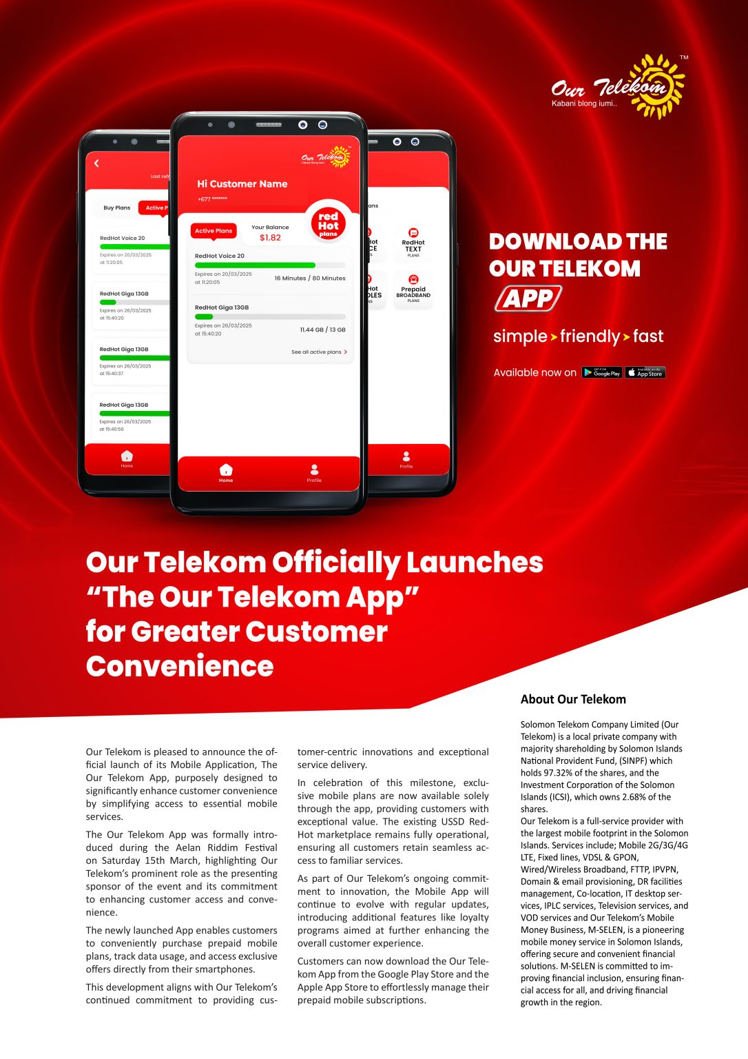INTRODUCING ‘THE OUR TELECOM APP’ – Solomon Star News