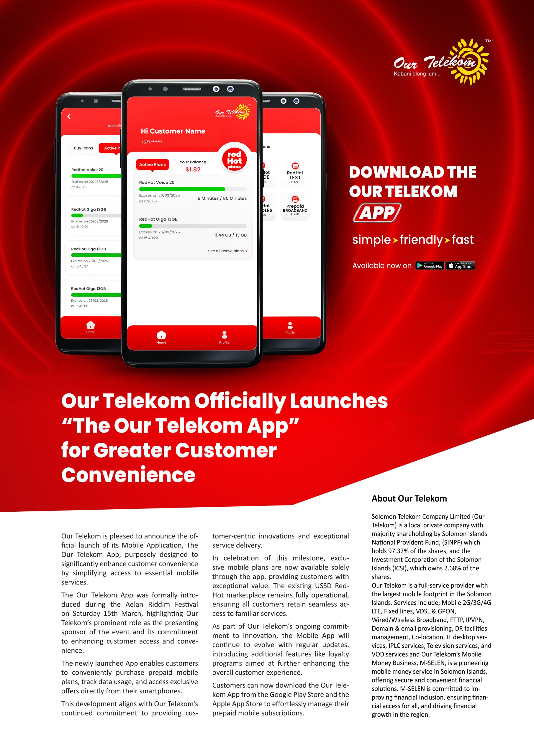 INTRODUCING ‘THE OUR TELECOM APP’ – Solomon Star News